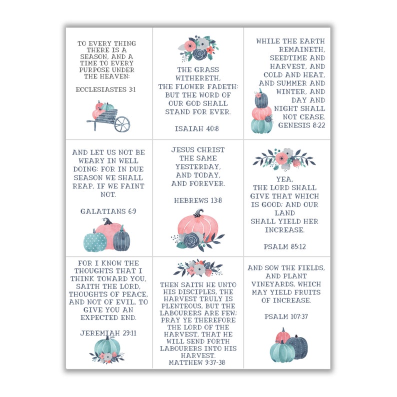 Fall Bible Verse Cards | Printable Bible Verses - Etsy