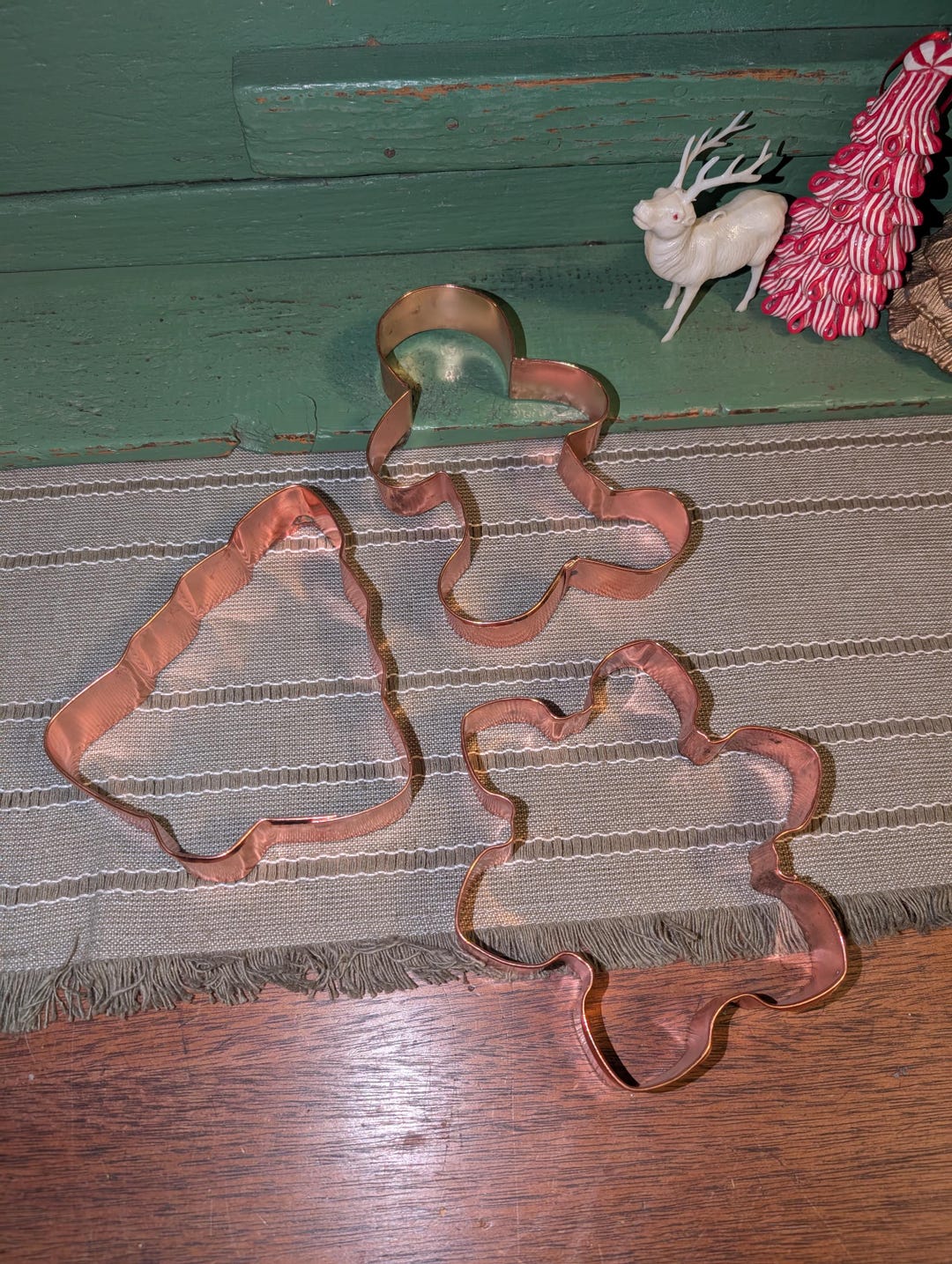 Vintage Copper Color Large Metal Cookie Cutters Set of Three Snowman ...