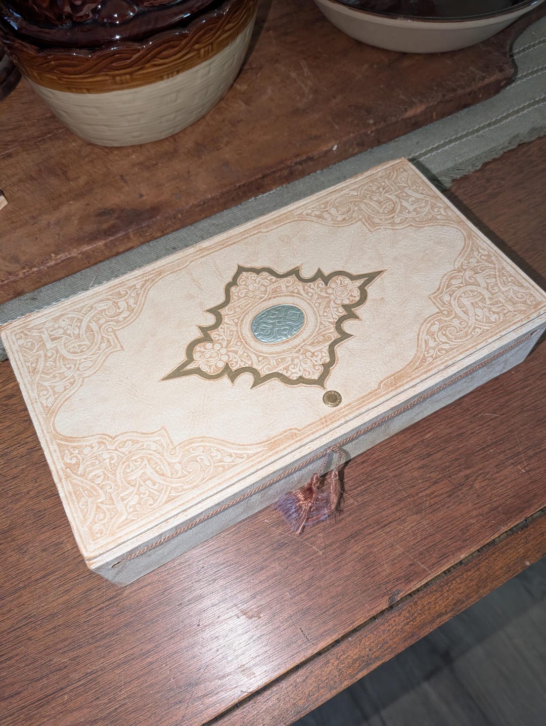 Vintage Card Letter Box Decorative Medallion Detailing Art Deco Snap ...