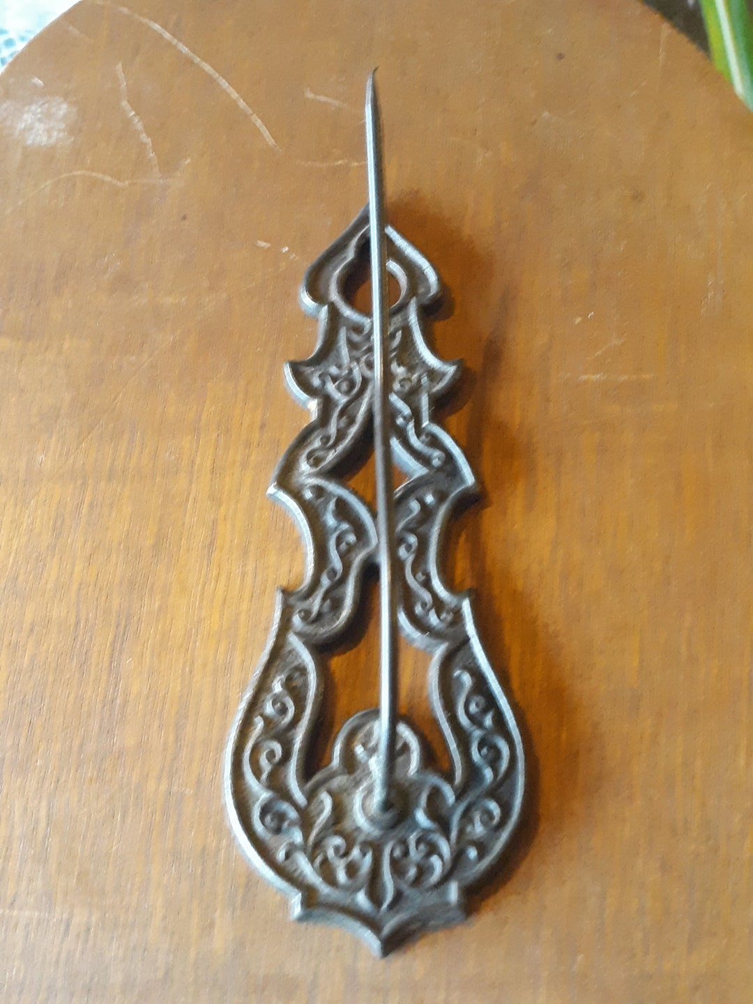 Vintage Metal Ornathe Receipt Holder With Hanger Eye, Store Display ...