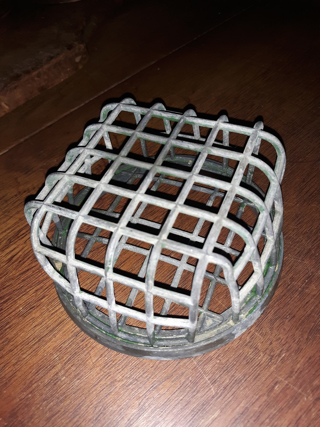 Vintage Large Metal Caged Dome Flower Frog Industrial Gray Heavy Duty ...