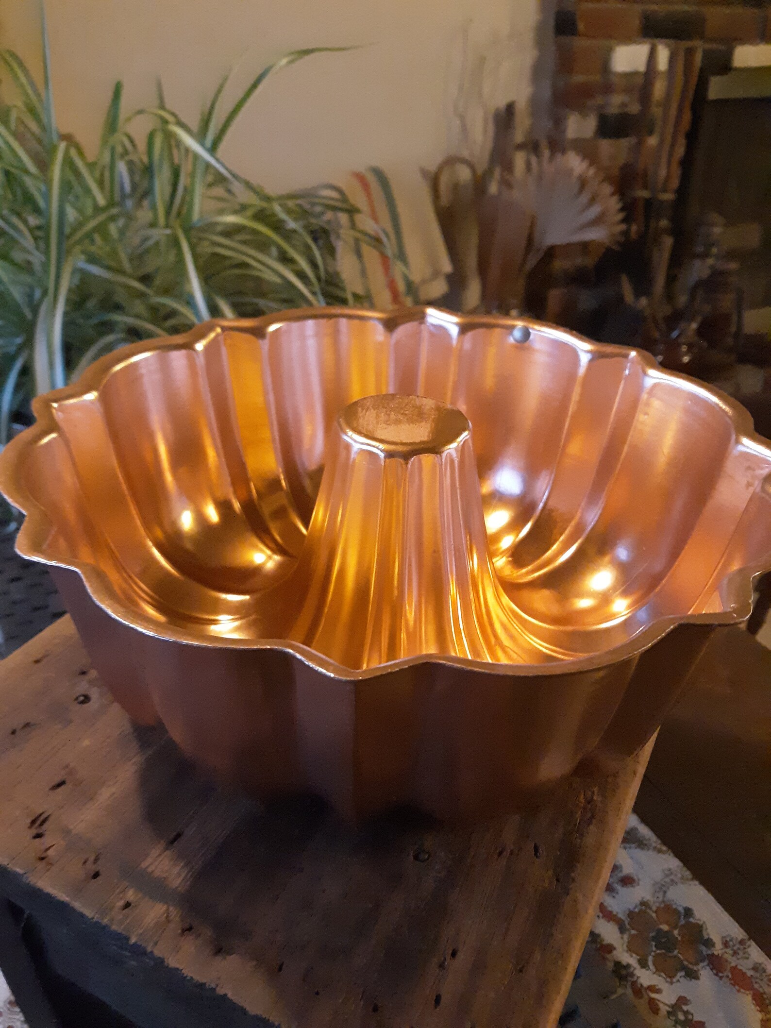 Copper Plated Large Bundt Pan ,hanging Ring, Farmhouse, Country, French ...