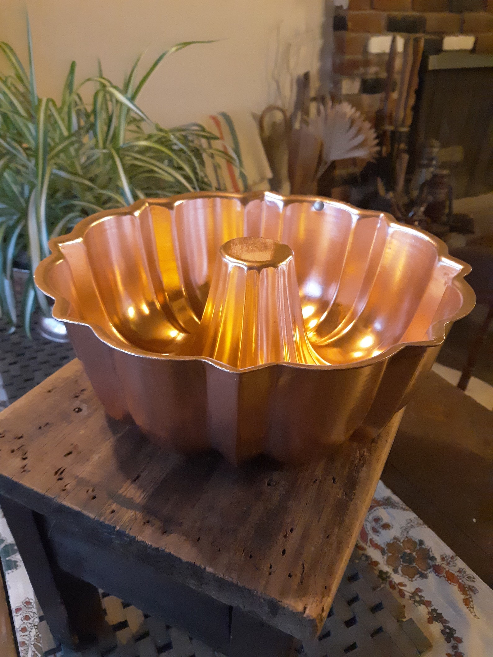 Copper Plated Large Bundt Pan ,hanging Ring, Farmhouse, Country, French ...