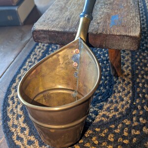 Vintage Old World Primitive Folk Art Copper Ladle Cup Scoop Wooden ...