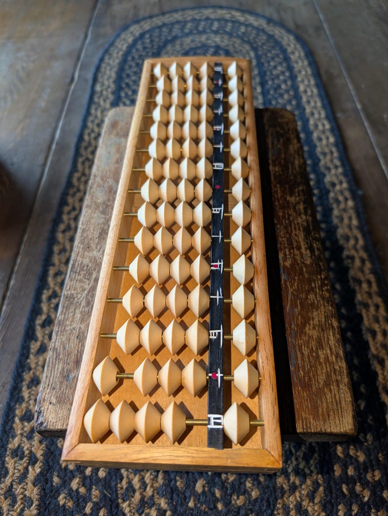 Vintage Wooden Abacus Soroban Japanese Calculator Counting Frame Asian ...