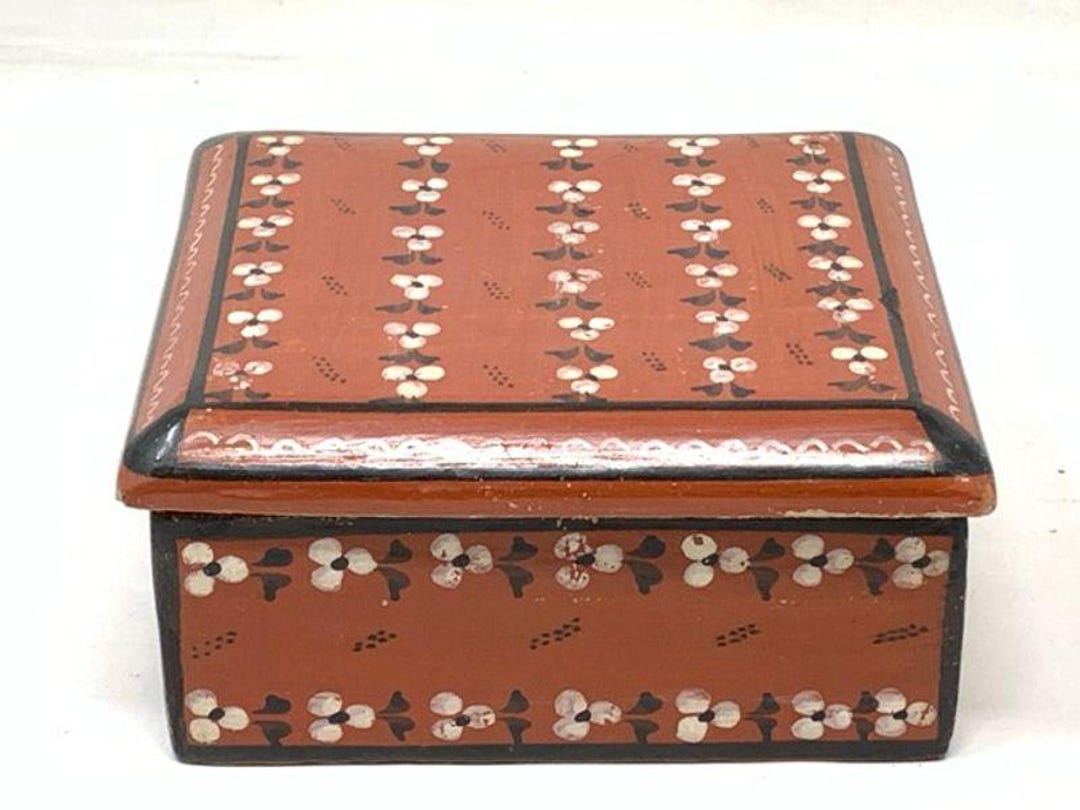 Vintage Mexico Clay Trinket Box With Lid. Decorative Box. - Etsy