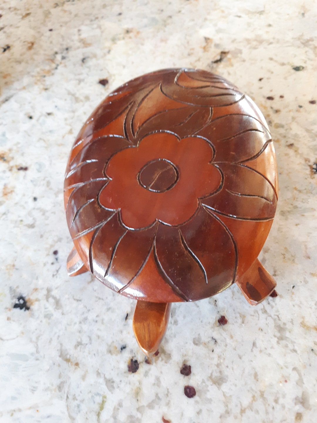 Vintage Hand Carved Wooden Turtle Storage. - Etsy