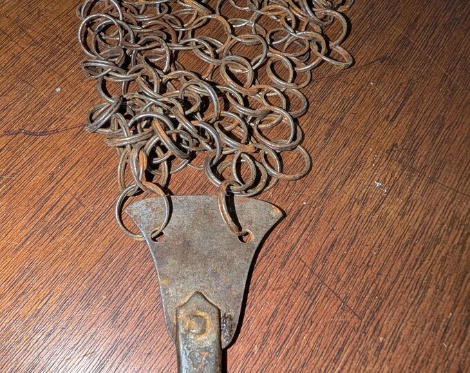 Vintage Antique Primitive Old World Rustic Metal Net Chain Pot Scrubber ...