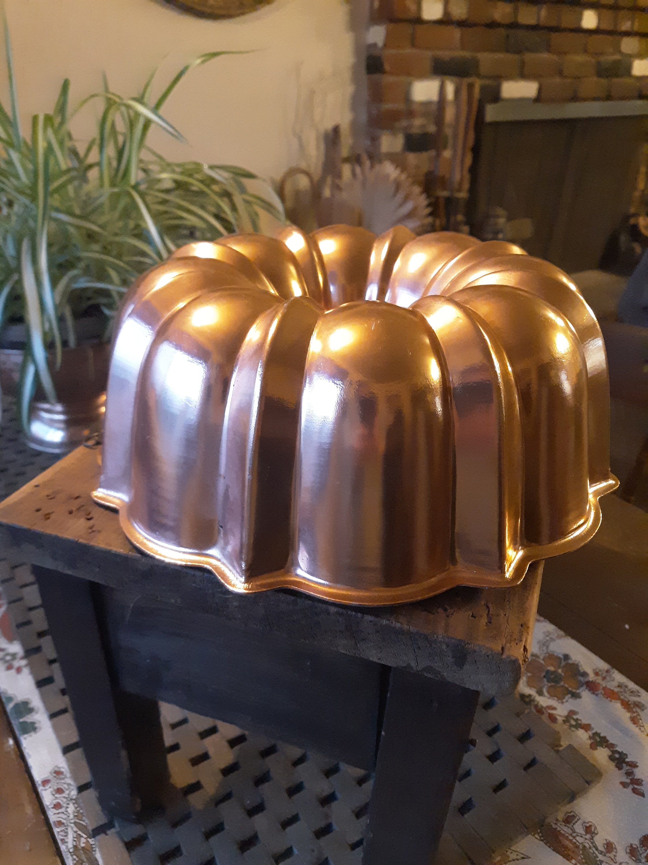 Copper Plated Large Bundt Pan ,hanging Ring, Farmhouse, Country, French ...