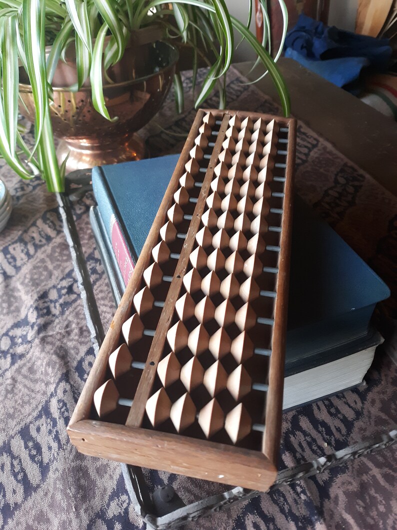 Vintage Wooden Abacus Soroban Japanese Calculator Counting Frame Asian ...