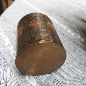 Vintage Brass Ornate Detailed Round Box With Lid. Bohemian. Container ...