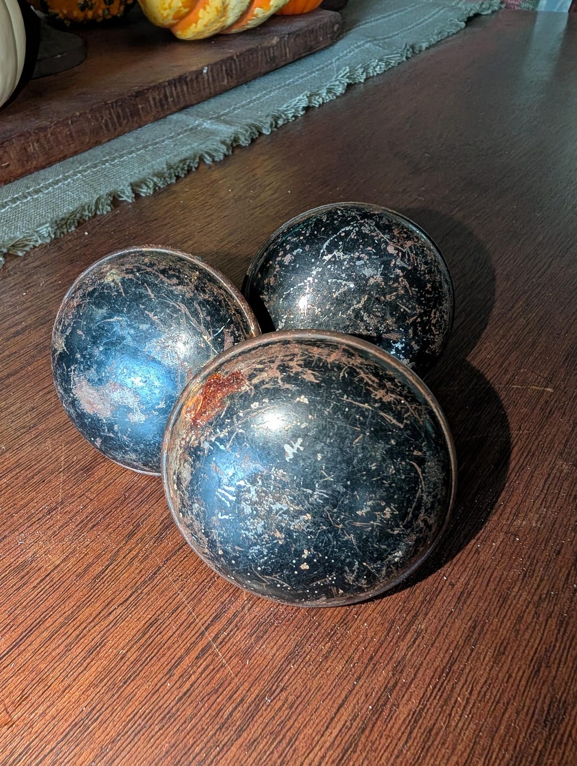 Vintage Primitive Rustic Metal Door Knobs, Set of Three, Christmas ...