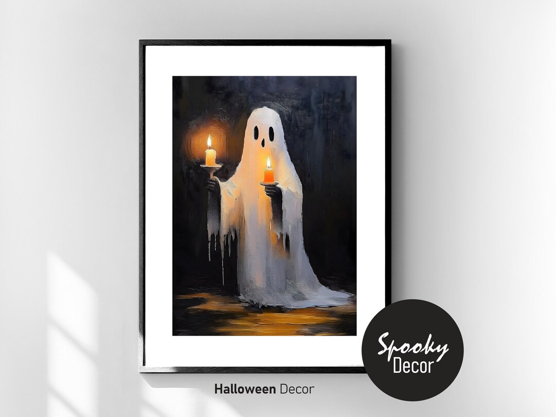 Spooky Ghost Art Print | Halloween Wall Decor | Creepy Ghost Poster for ...