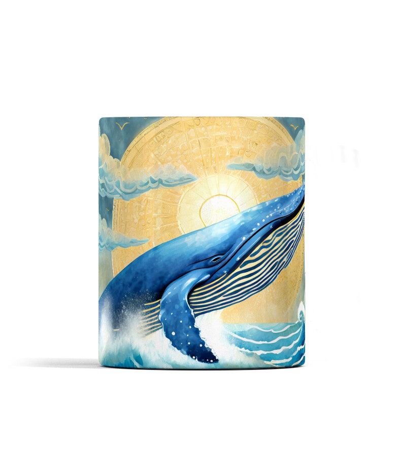 Moby Dick Inspired Whale Mug - Art Deco Style, Rough Seas Coffee Cup - Etsy