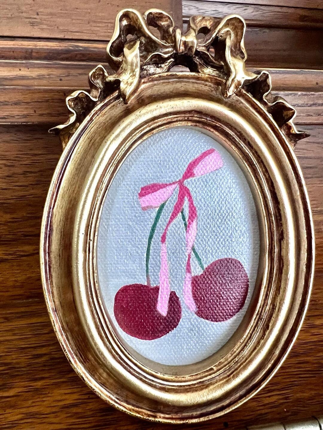 Coquette Room Decor, Bow Art, Painted Bow, Girls' Room Art, Desk Art ...