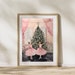 Ballerina Christmas Tree Illustration Pink Ballet Dancers With Festive ...