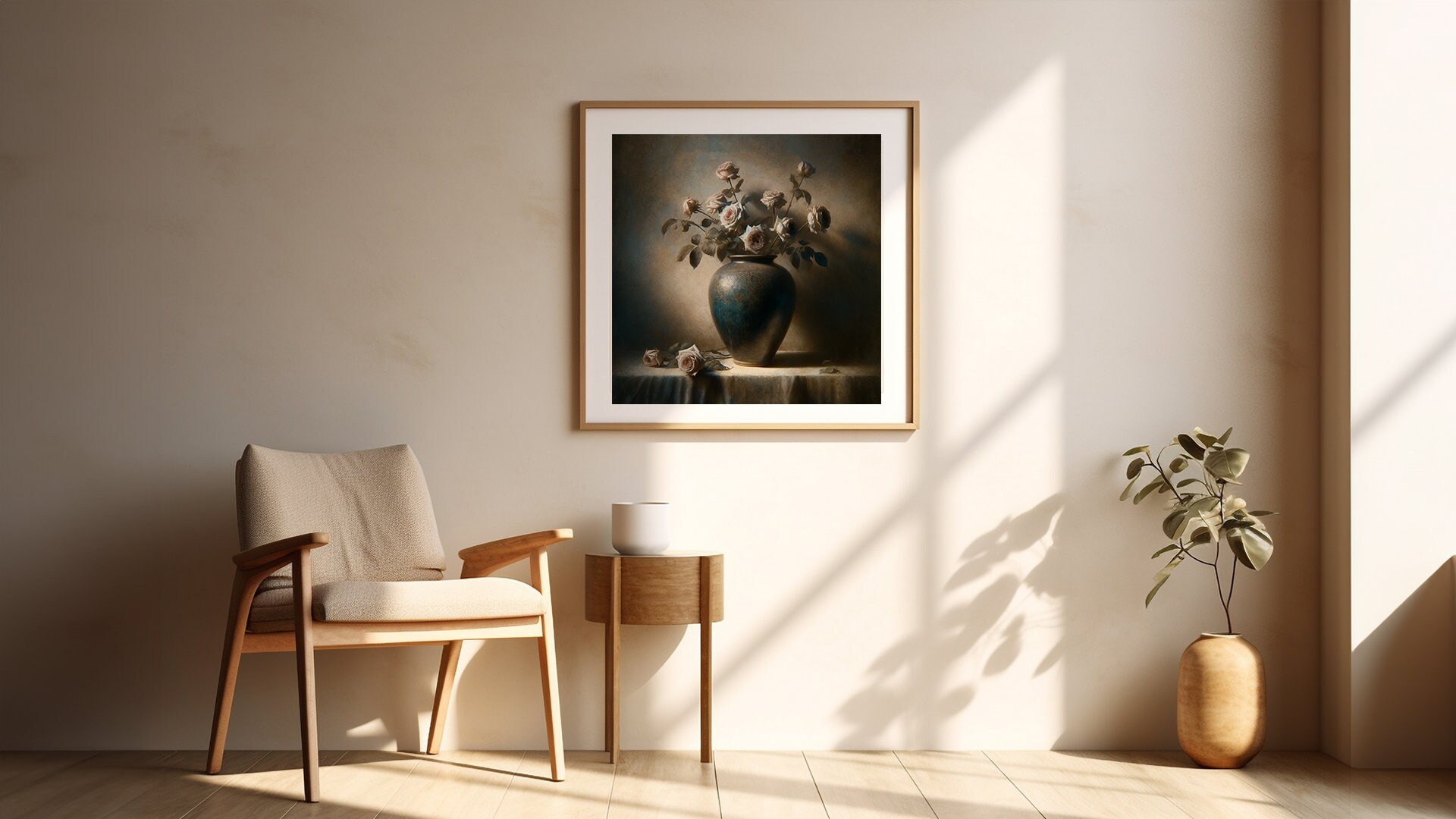 Classic Still Life With Roses Ar, Floral Still Life, Vintage Vase With ...