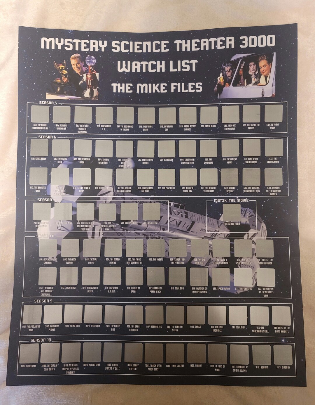 MST3K Watch List (the Mike Files) Scratch-off Poster - Etsy