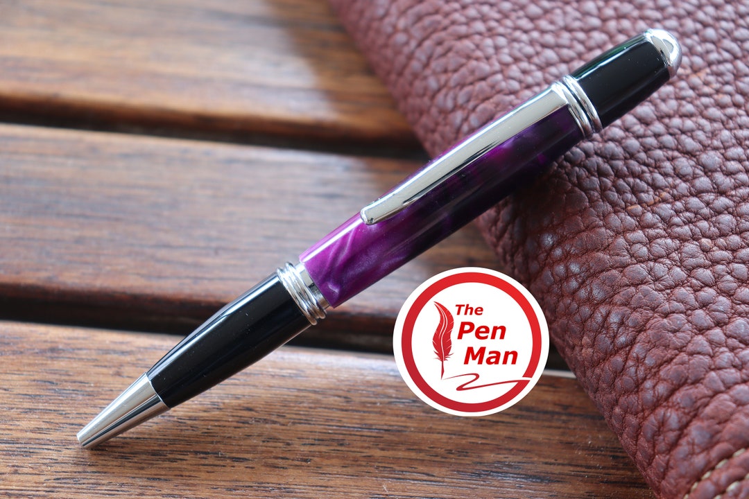 The Duke Acrylic Parker Style Ballpoint Pen, Purple and Pearlescent ...