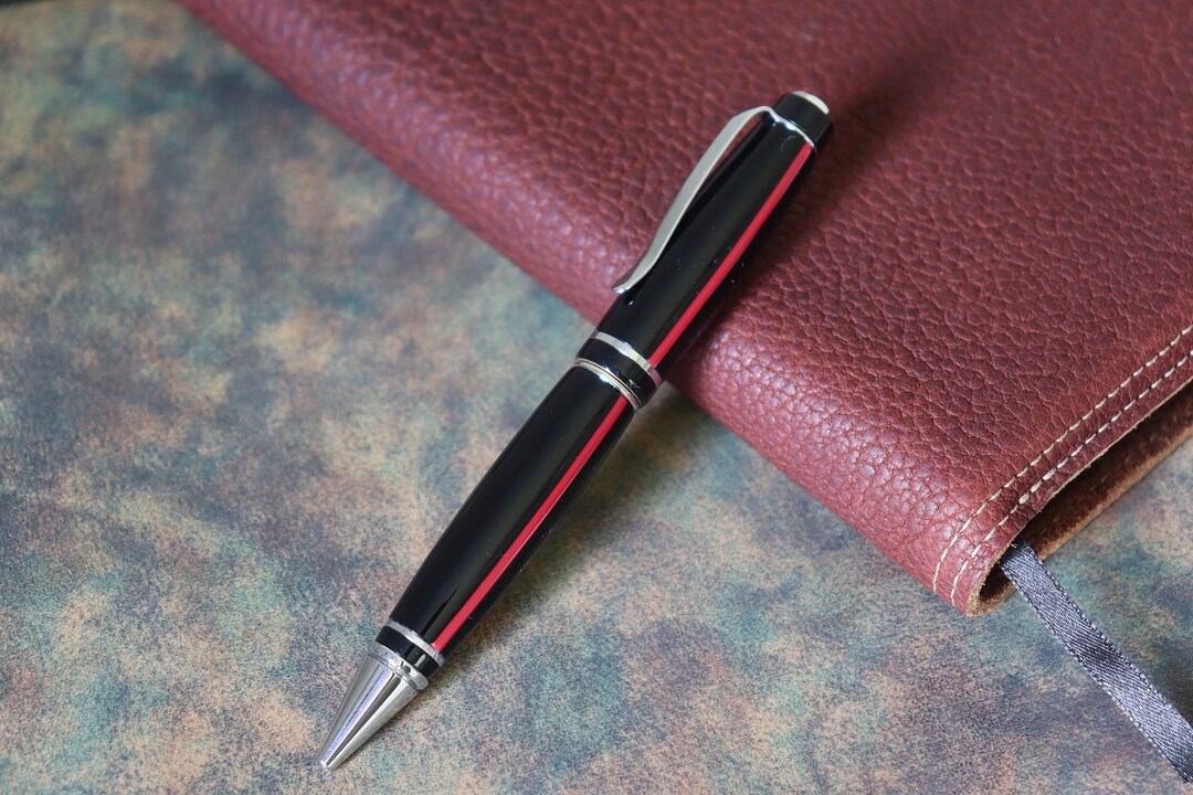 The Boss Ballpoint Pen, Thin Red Line, Firefighter Pen, Chrome Accents ...