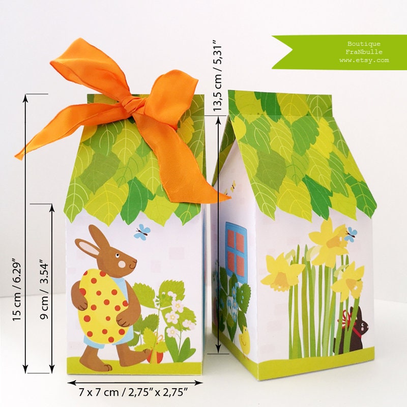 Printable Boxes, Easter Decor, House-shaped Boxes for Easter Gift or ...
