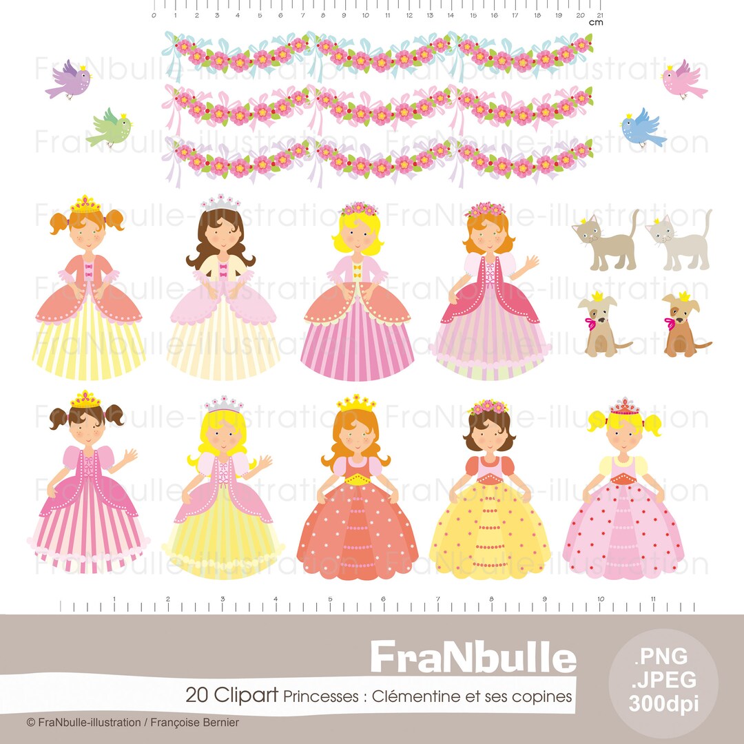 Princess Clipart, Princess Digital Images, Princess Party Clipart ...