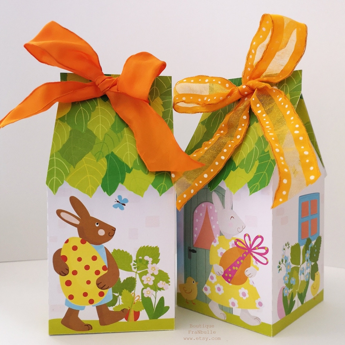 Printable Boxes, Easter Decor, House-shaped Boxes for Easter Gift or ...