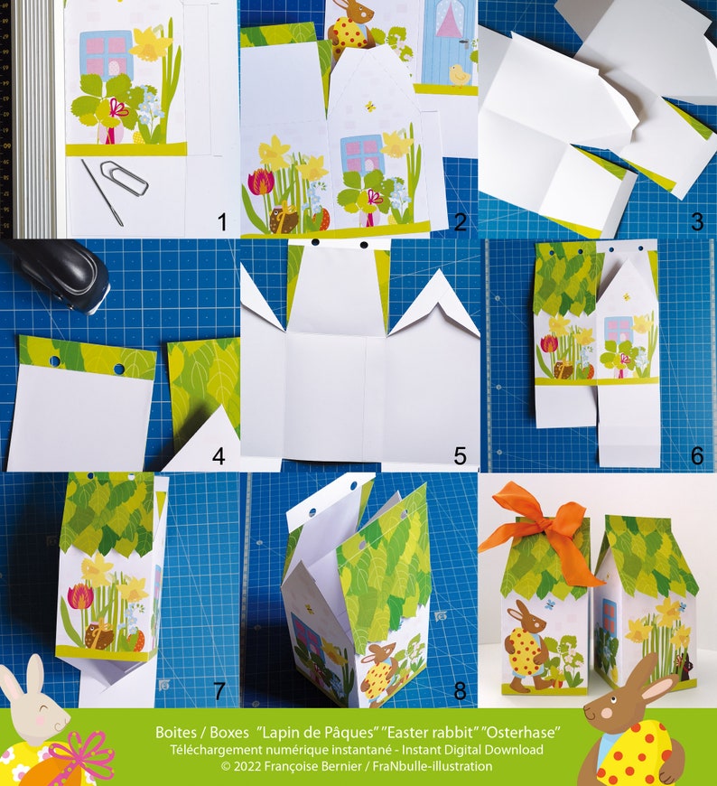 Printable Boxes, Easter Decor, House-shaped Boxes for Easter Gift or ...