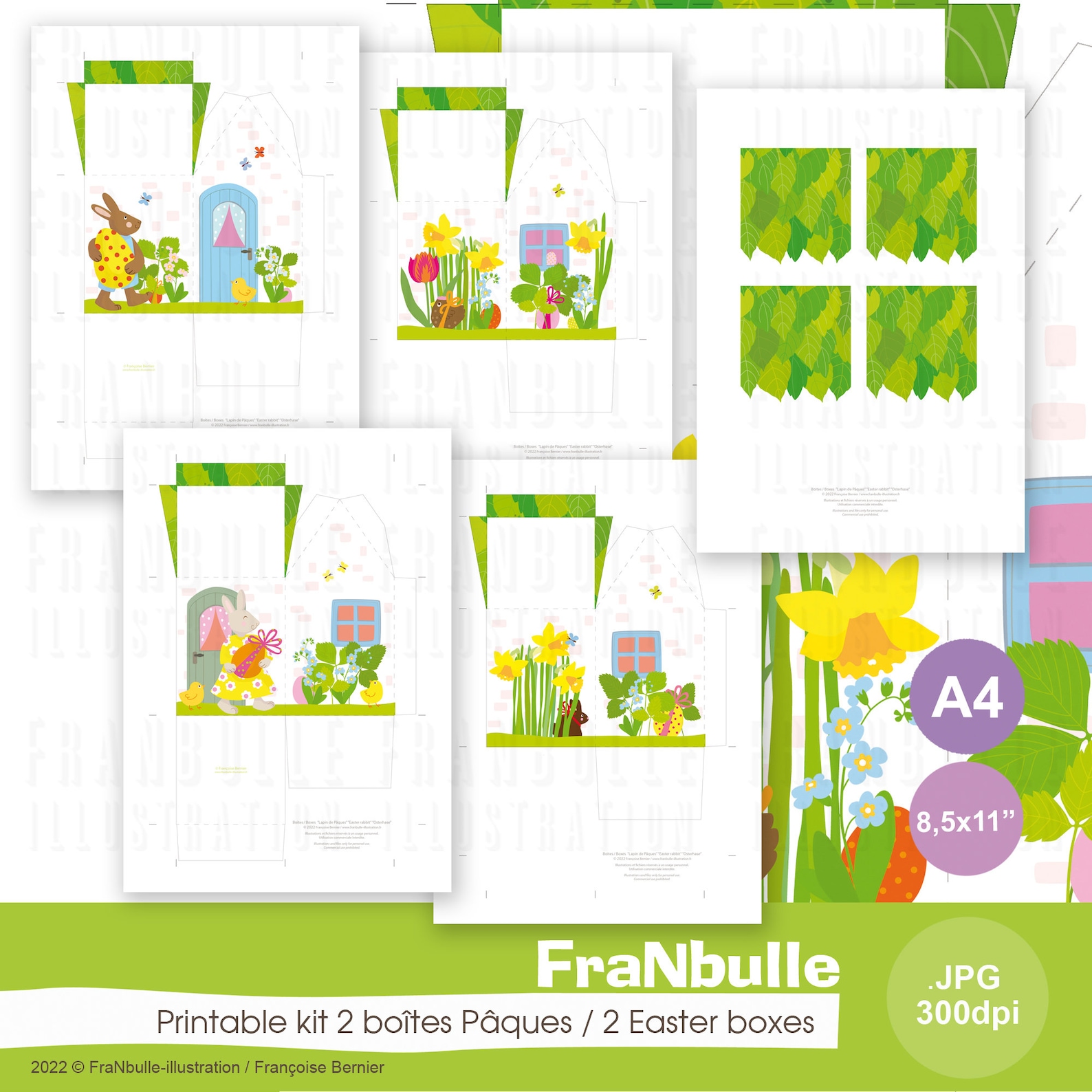 Printable Boxes, Easter Decor, House-shaped Boxes for Easter Gift or ...