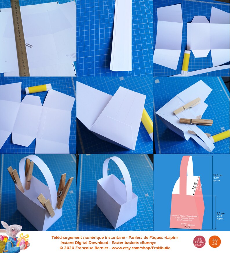 Printables. Easter Large and Small Baskets With Bunny to - Etsy