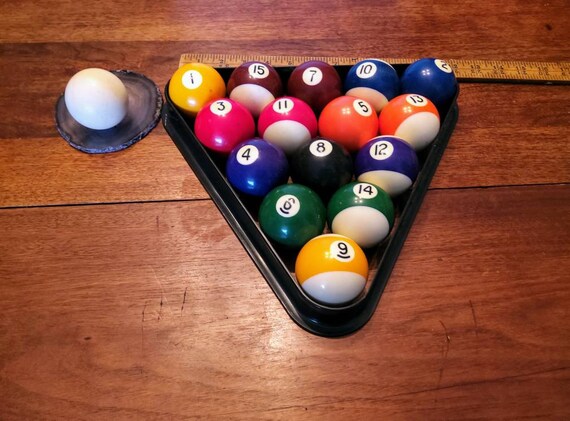 Pool Balls Billiards Set Pre-owned With Black Plastic Rack | Etsy