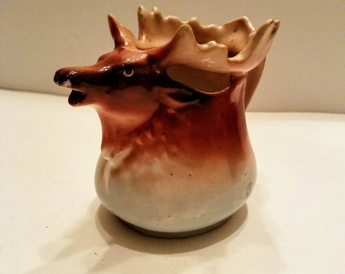 Austrian Moose Creamer Antique 30's Moose Elk Reindeer Head Small ...