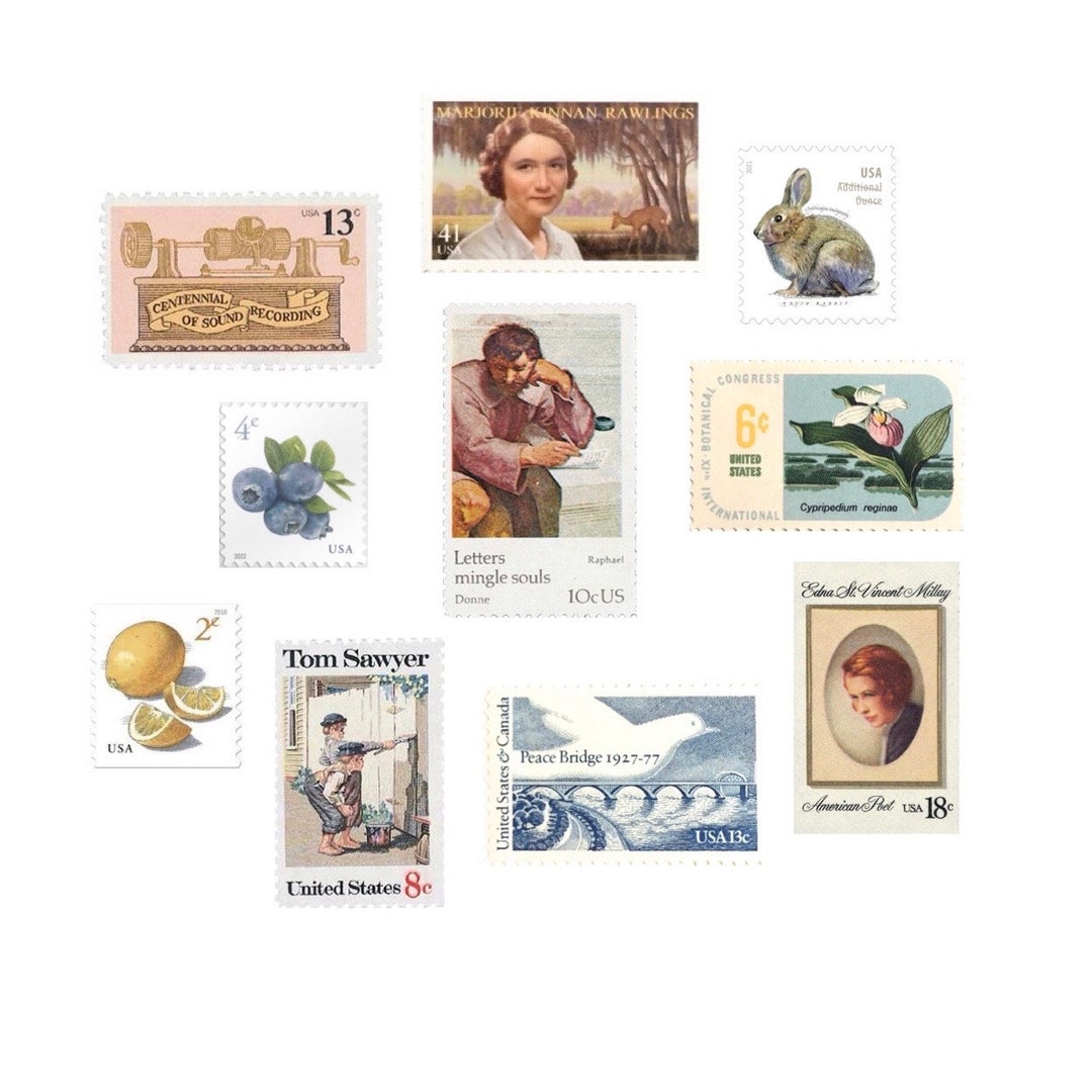 Pastel Vintage US Postage Stamps: Romantic Wedding Theme, 10 Count - Etsy