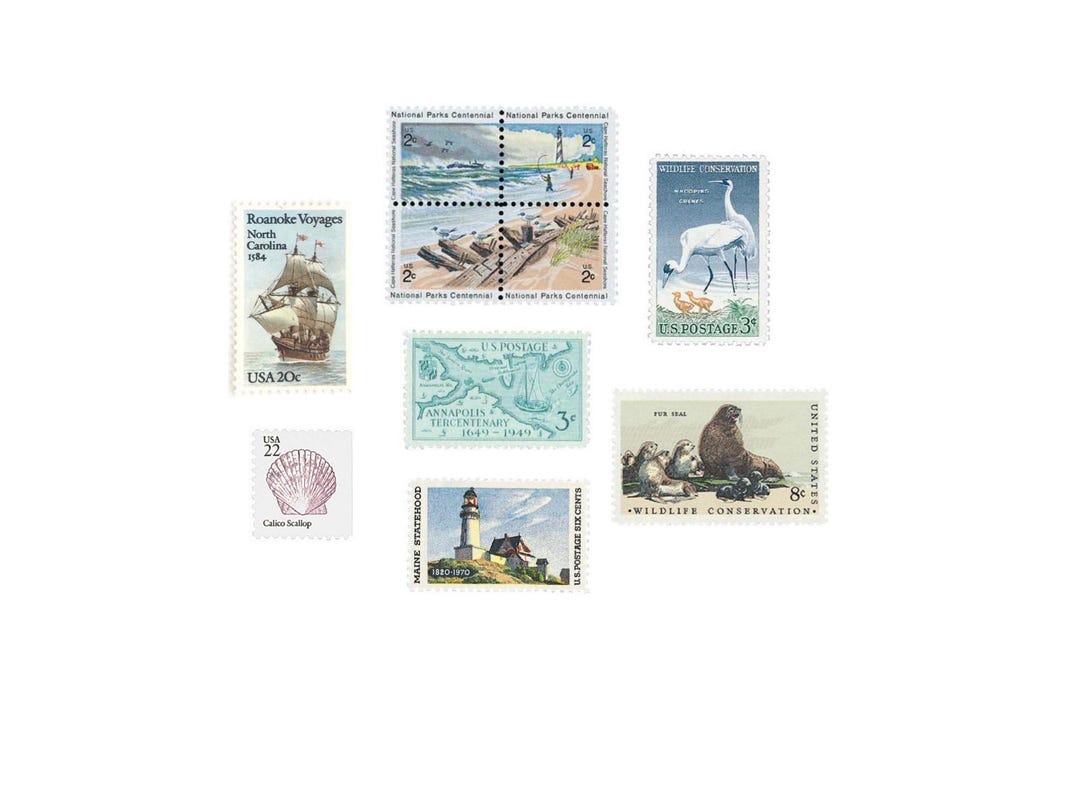 Seashore Assortment | Beach | Vintage Postage | Unused | Stamps | Mix ...