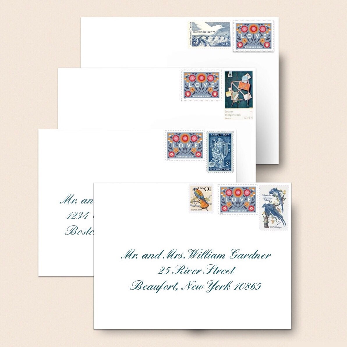 Blue Postage Stamps Assortment Vintage Postage Unused - Etsy