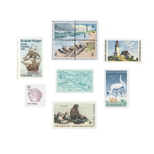 Seashore Assortment Beach Vintage Postage Unused Stamps Mix Postage 10 ...