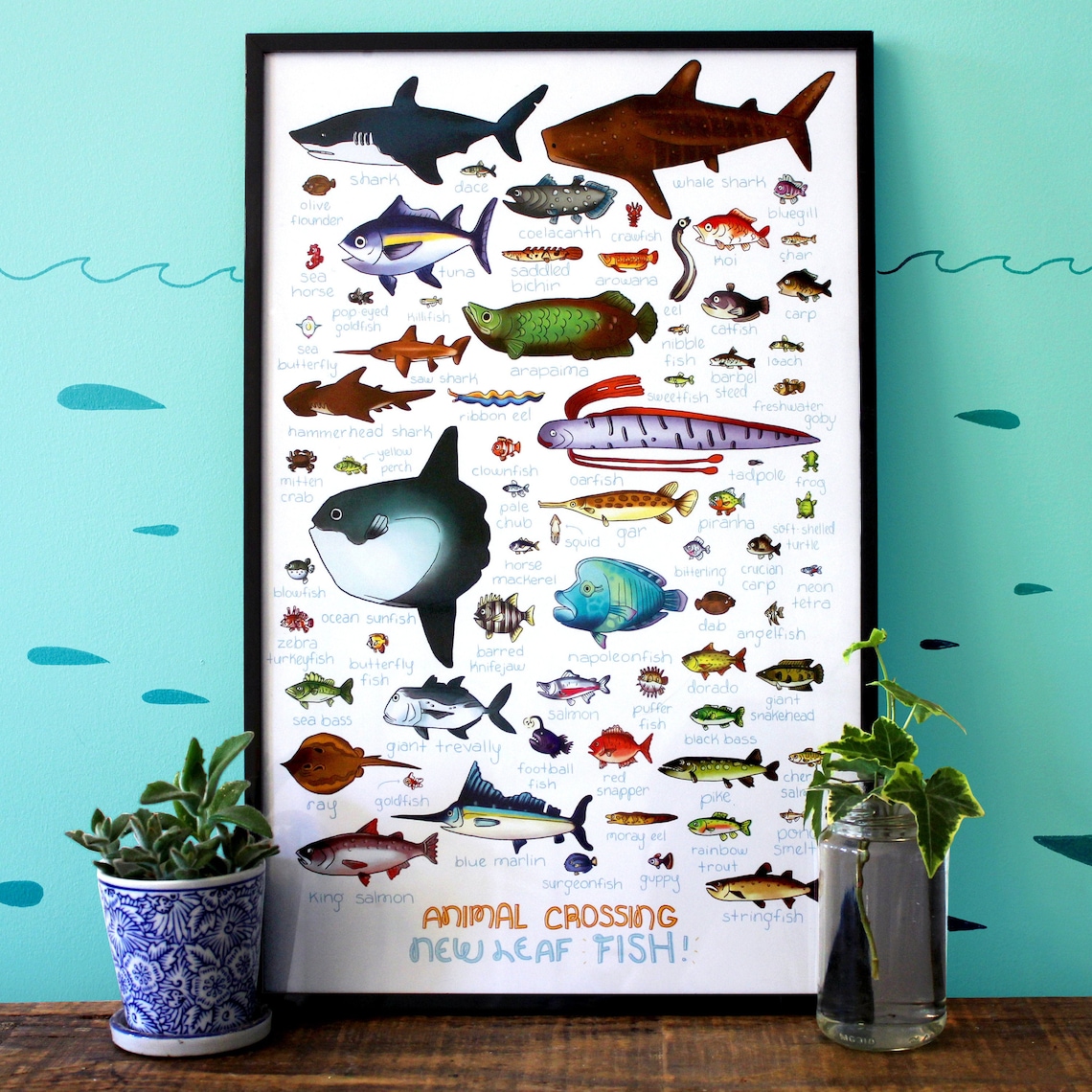 All the Fish in Animal Crossing Print | Etsy