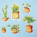 Happy Planters Stickers Set of 6 - Etsy