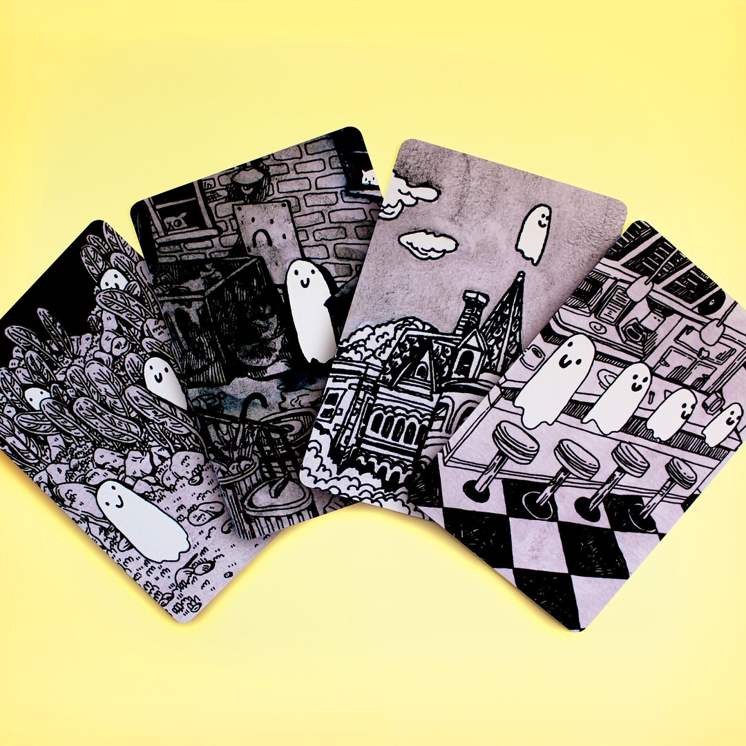 Ghost Postcard / Mini Print 4 Pack - Etsy