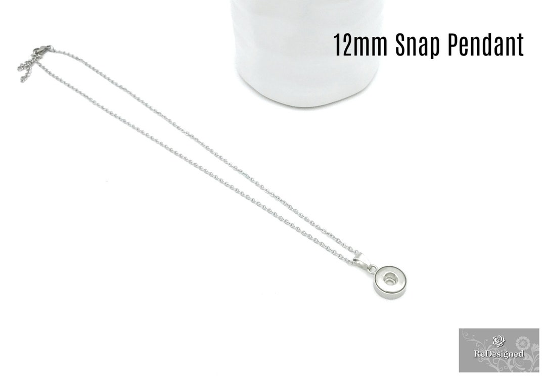 Interchangeable 12mm Snap Button Necklace Mini Snaps Petite ...