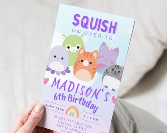 Squishmallow Birthday Invitation, Squishy Invitation, Squishmallow ...