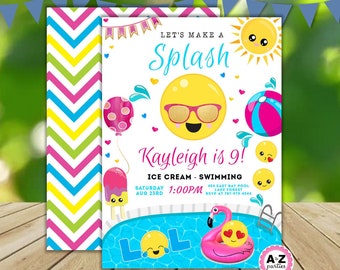 Pool Party Invite Emoji - Etsy