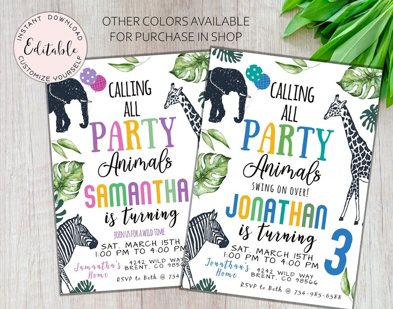 Party Animal Invitation Digital Invite Calling All Party | Etsy
