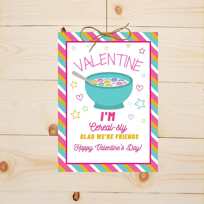 Cereal-sly Glad We Are Friends Valentine Printable Design Add - Etsy
