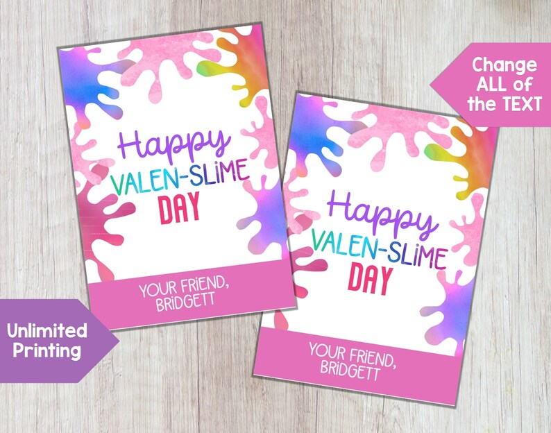 Valentine Slime Card Happy Valen-slime Day Will You Be My - Etsy