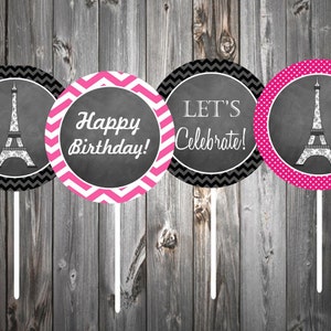 INSTANT DOWNLOAD Paris Inspired Birthday Party Package Pink - Etsy