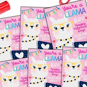 You're a Llama Fun Valentine's Day Card, School Valentine, Valentine ...