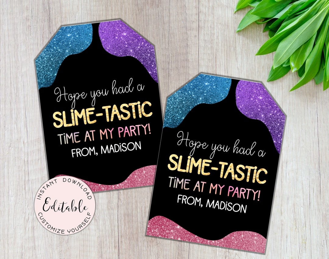 Slime Party Favor Tag, Slime Birthday Party, Slime-tastic Time, Slime ...