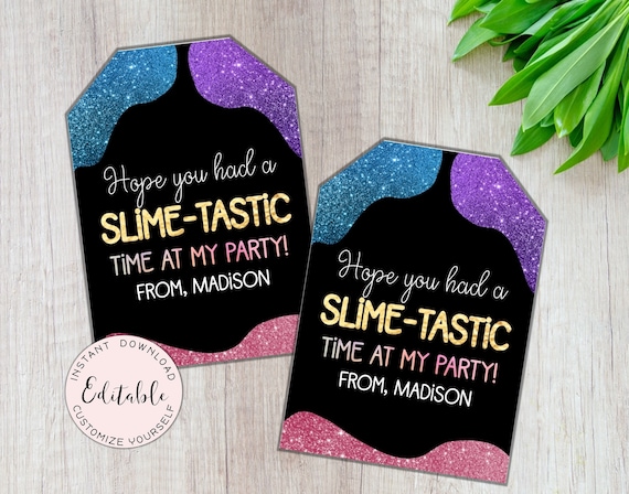 Slime Party Favor Tag Slime Birthday Party Slime-tastic | Etsy
