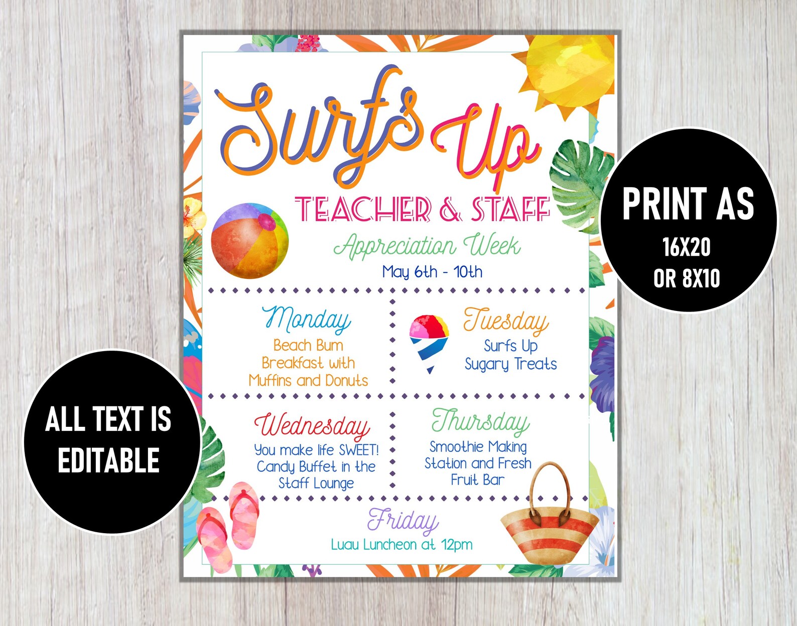 Editable Teacher Appreciation Staff Invitation Luncheon - Etsy
